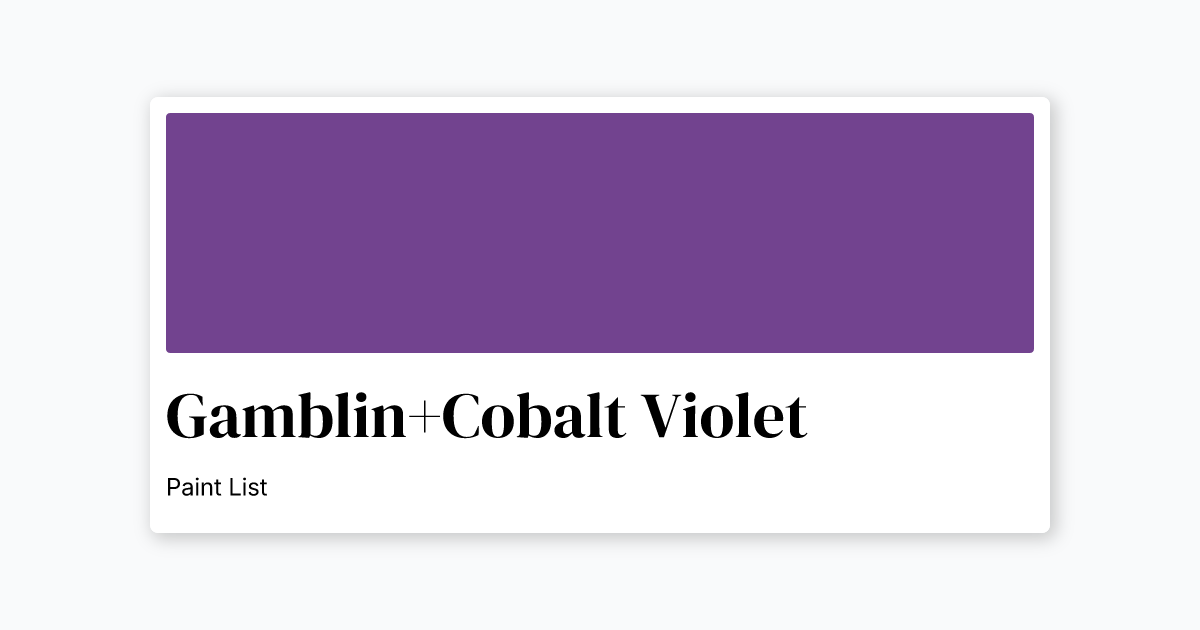 Gamblin 1980 Oil Paints Cobalt Violet